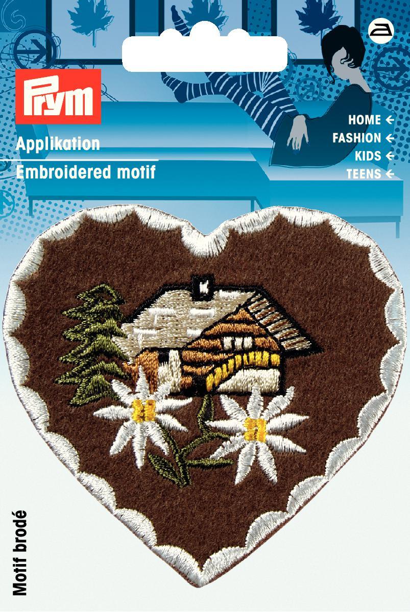 Petic termoadeziv inima maro/casa/floare de colt - Masina cusut-brodat ...